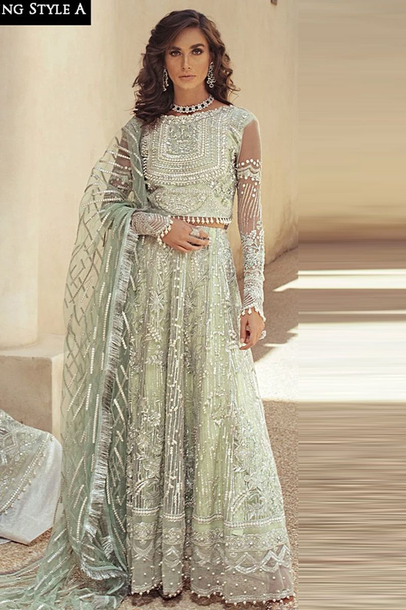 Mushq custom stitch lehenga choli maxi style Wedding Dress net collect